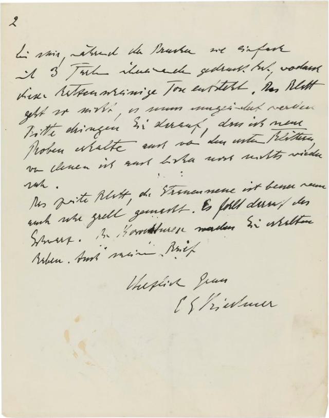 Lieber Herr Grohmann, ich sende Ihnen hier die farbigen... | Staatsgalerie