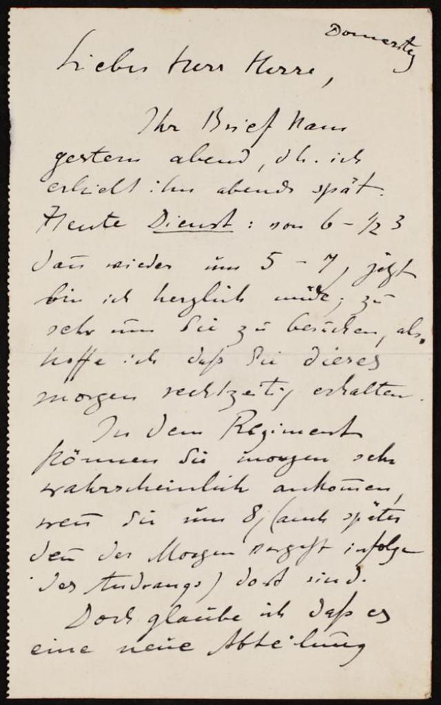 Lieber Herr Herre, Ihr Brief kam gestern abend... | Staatsgalerie