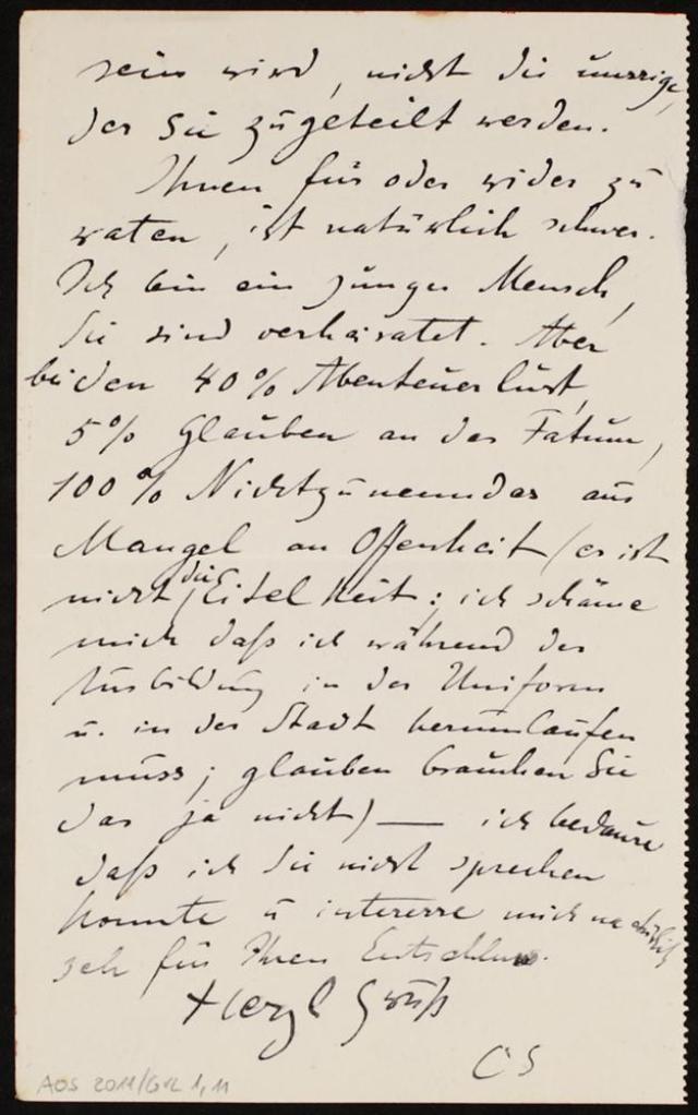 Lieber Herr Herre, Ihr Brief kam gestern abend... | Staatsgalerie
