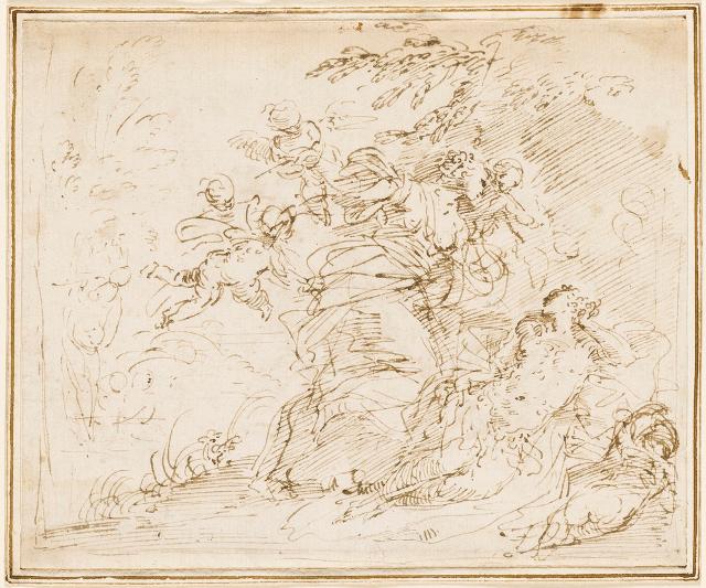 Diana und Endymion (oder: Rinaldo und Armida); Verso: Diana und ...