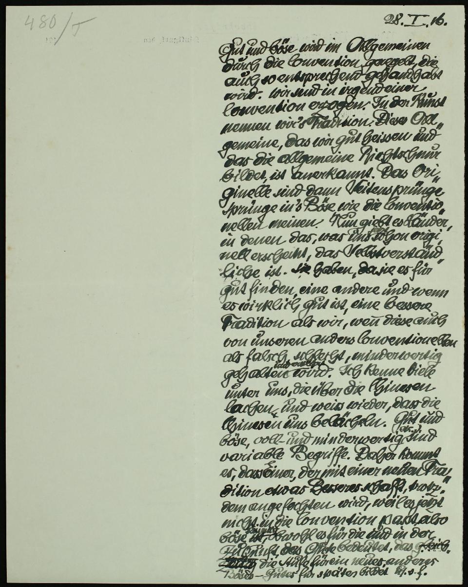 Gut und böse wird im Allgemeinen durch... | Staatsgalerie