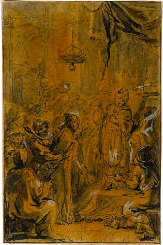 Christus vor dem Hohepriester Kaiphas (Vorlage zum »Grüssauer Passionsbuch«) | Staatsgalerie