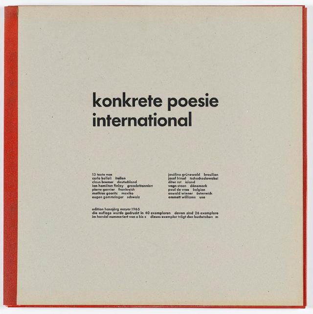 konkrete poesie international | Staatsgalerie