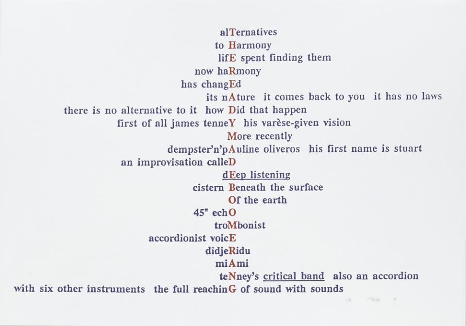 Mesostic (Blatt 5 in: The Readymade Boomerang. 21 artists support the ...
