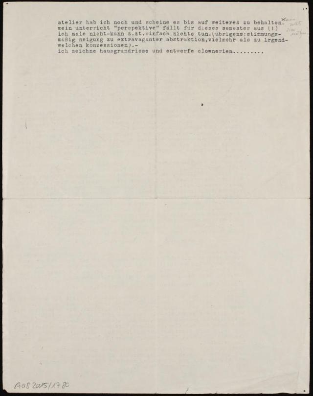 lieber willy, dank für karte aus schaith... | Staatsgalerie