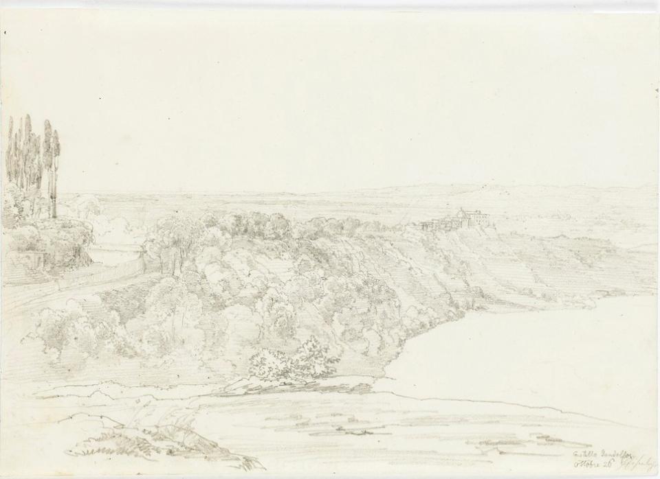 Blick auf den Albaner See mit Castel Gandolfo | Staatsgalerie