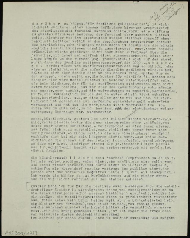 lieber willy, dank für brief und karte... | Staatsgalerie