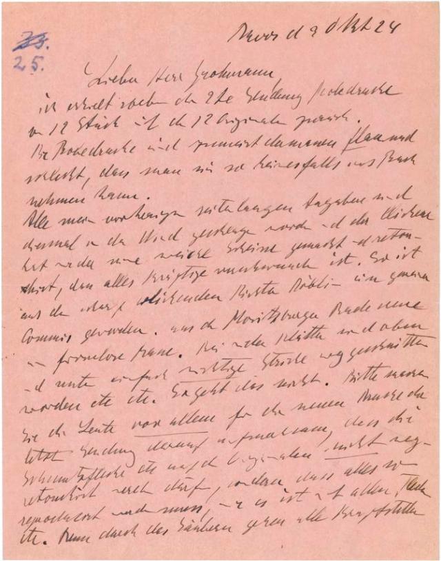 Lieber Herr Grohmann, ich erhielt soeben die 2te Sendung... | Staatsgalerie