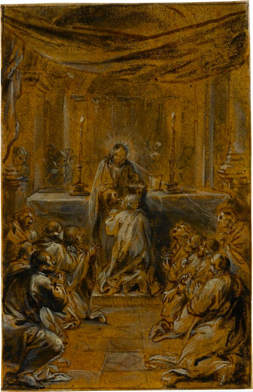 Die Erstkommunion der Apostel (Vorlage zum »Grüssauer Passionsbuch«) | Staatsgalerie