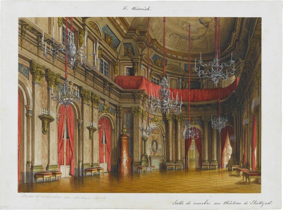Salle de marbre au Château de Stuttgart (Marmorsaal im Neuen Schloss ...