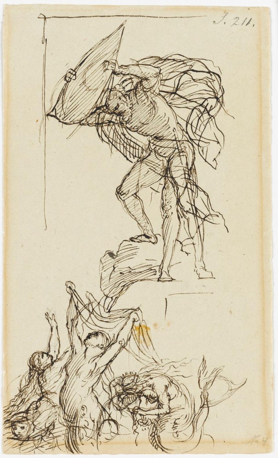 Hagen versenkt den Hort der Nibelungen (Nibelungenlied, 19. Aventure ...