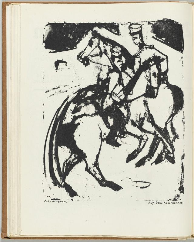 Zwei reitende Artilleristen. - Auf dem Kasernenhof (in: Der Bildermann ...