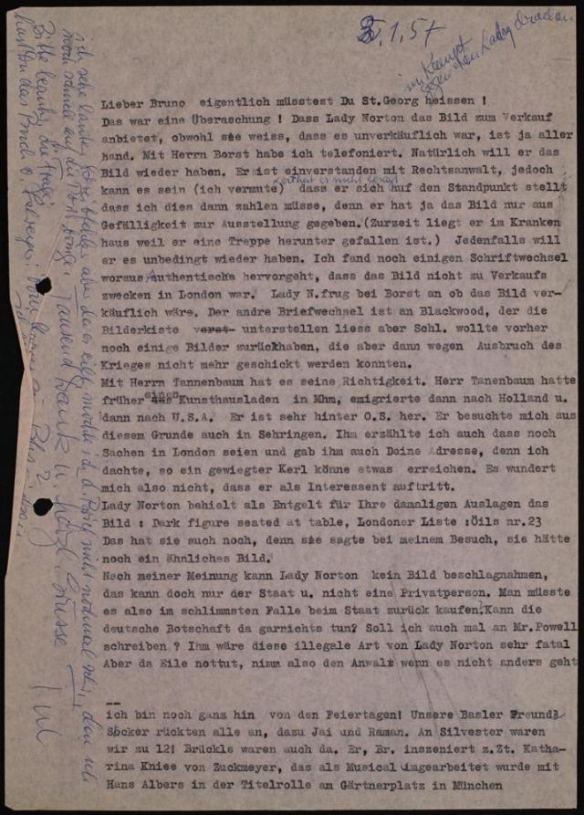 Lieber Bruno eigentlich müsstest Du St. Georg heissen!.. | Staatsgalerie