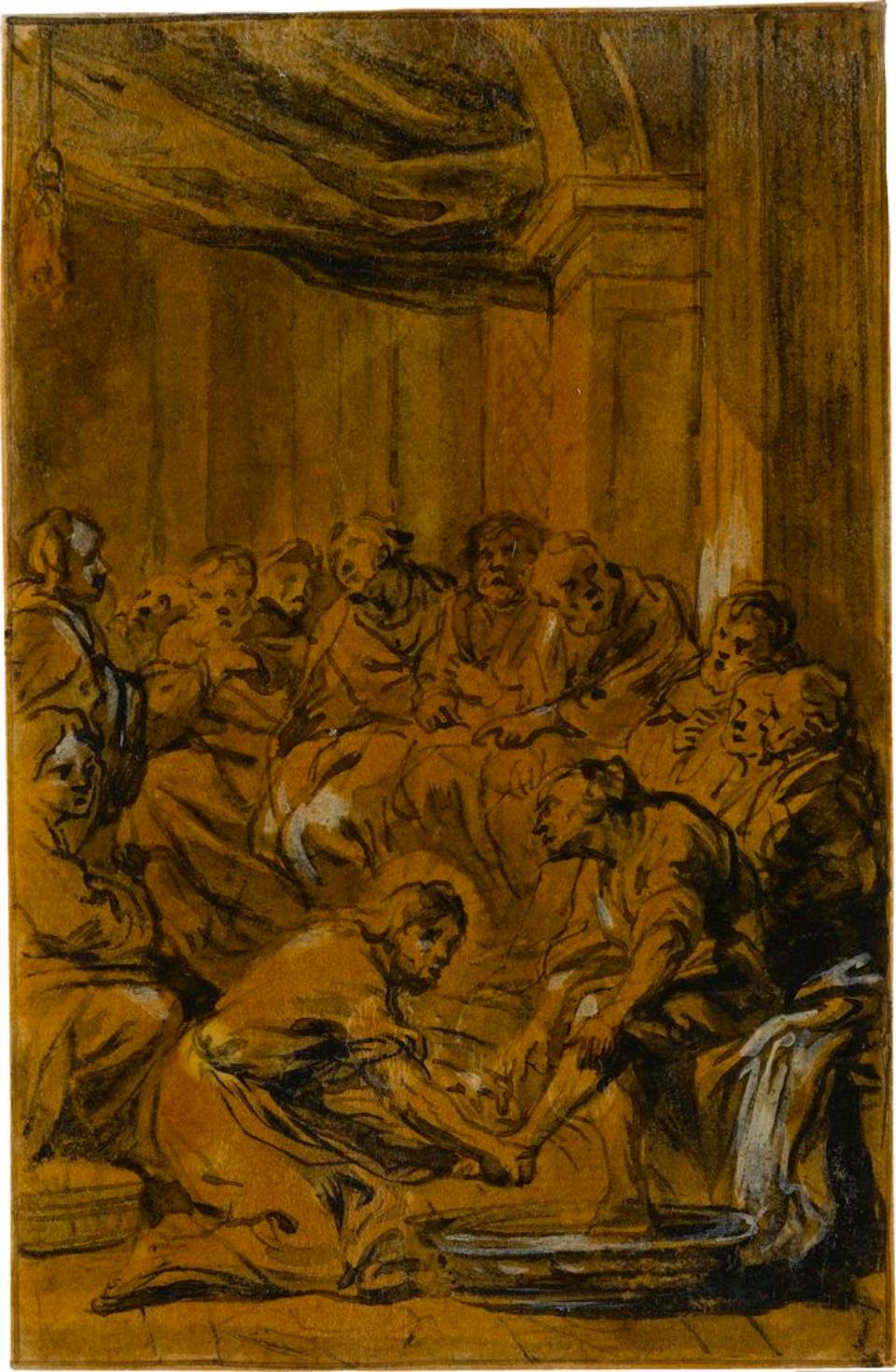 Die Fußwaschung Petri (Vorlage zum »Grüssauer Passionsbuch«) | Staatsgalerie