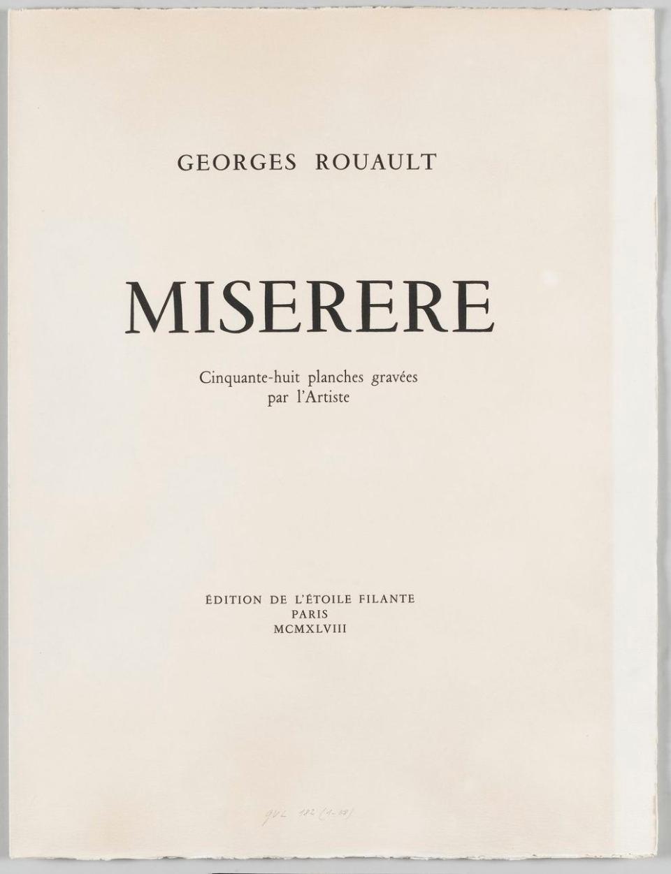 GEORGES ROUAULT MISERERE (Titel in: Miserere) | Staatsgalerie