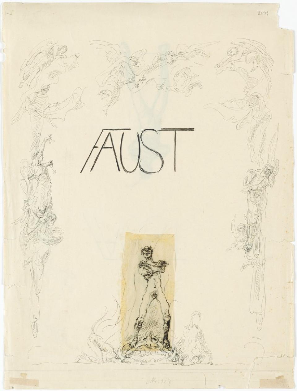 Titel-Entwurf zu Goethe: Faust II (Recto und Verso) | Staatsgalerie