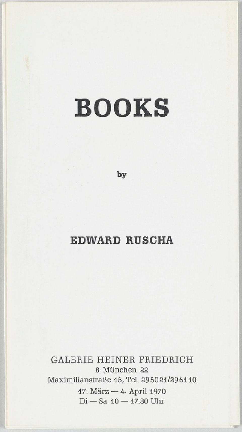 Books by Edward Ruscha | Staatsgalerie